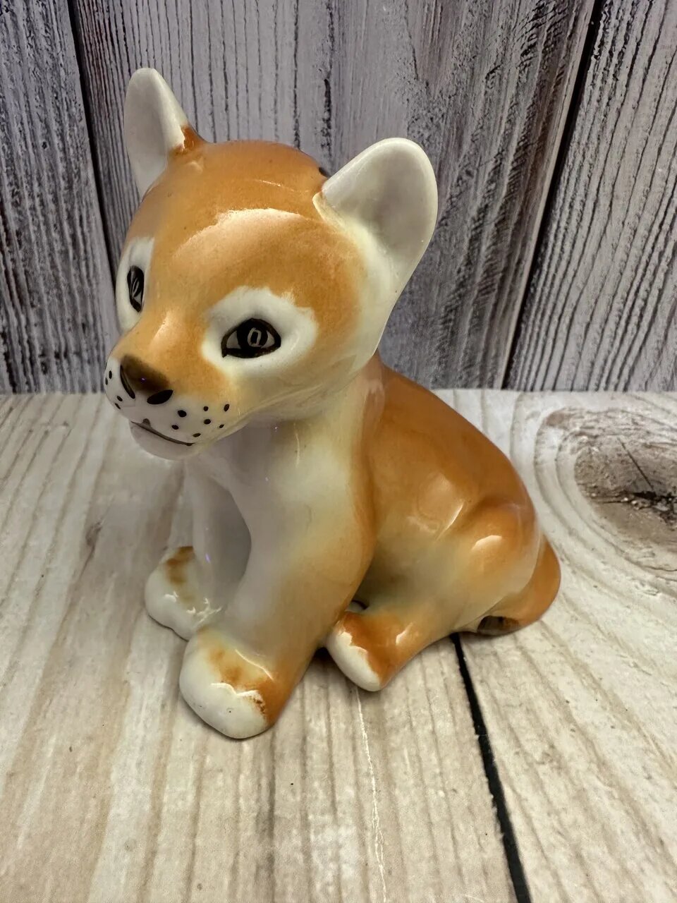 Статуэтка Тигрёнок Лфз Фарфор ссср 70 годы Винтажная Шикарная