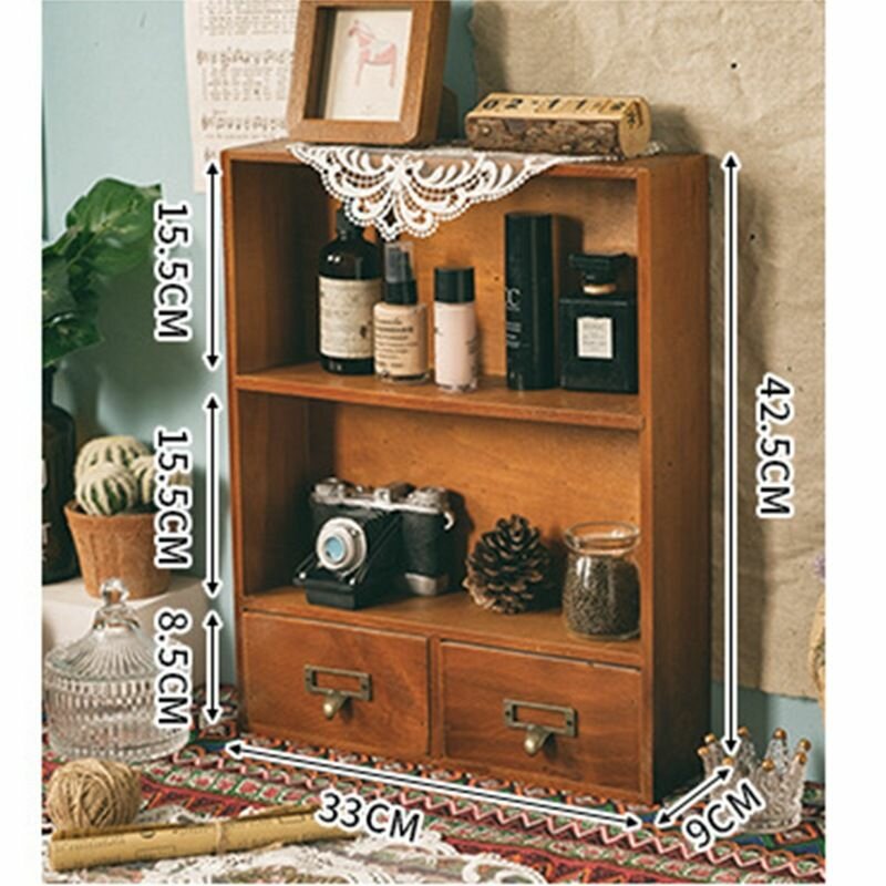 Настенная полка из натуральной сосны, винтажный стиль, ручная работа, с ящиками, для хранения и декора