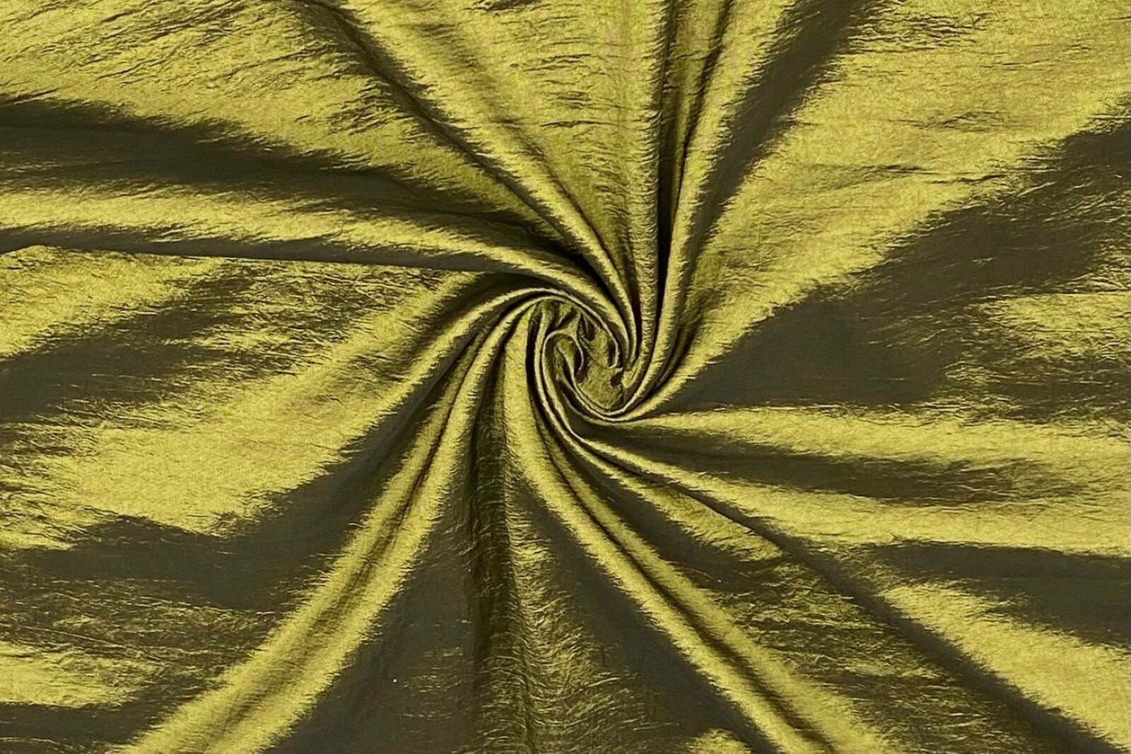 Ткань Тафта-шанжан креш желтовато-зеленая, 160 г/пм, ш140см, 0,5 м