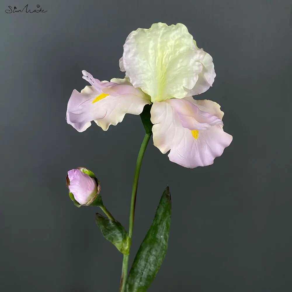 SunMade Ирис с листьями шелковые искусственные цветы Сиреневый, Light Pink