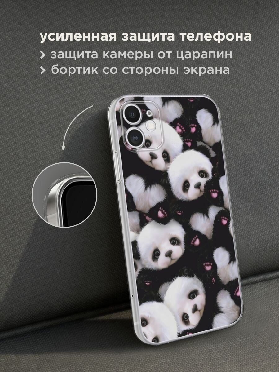 Силиконовый чехол на Apple iPhone 11 / Айфон 11 с принтом "Море панд" — фото 1