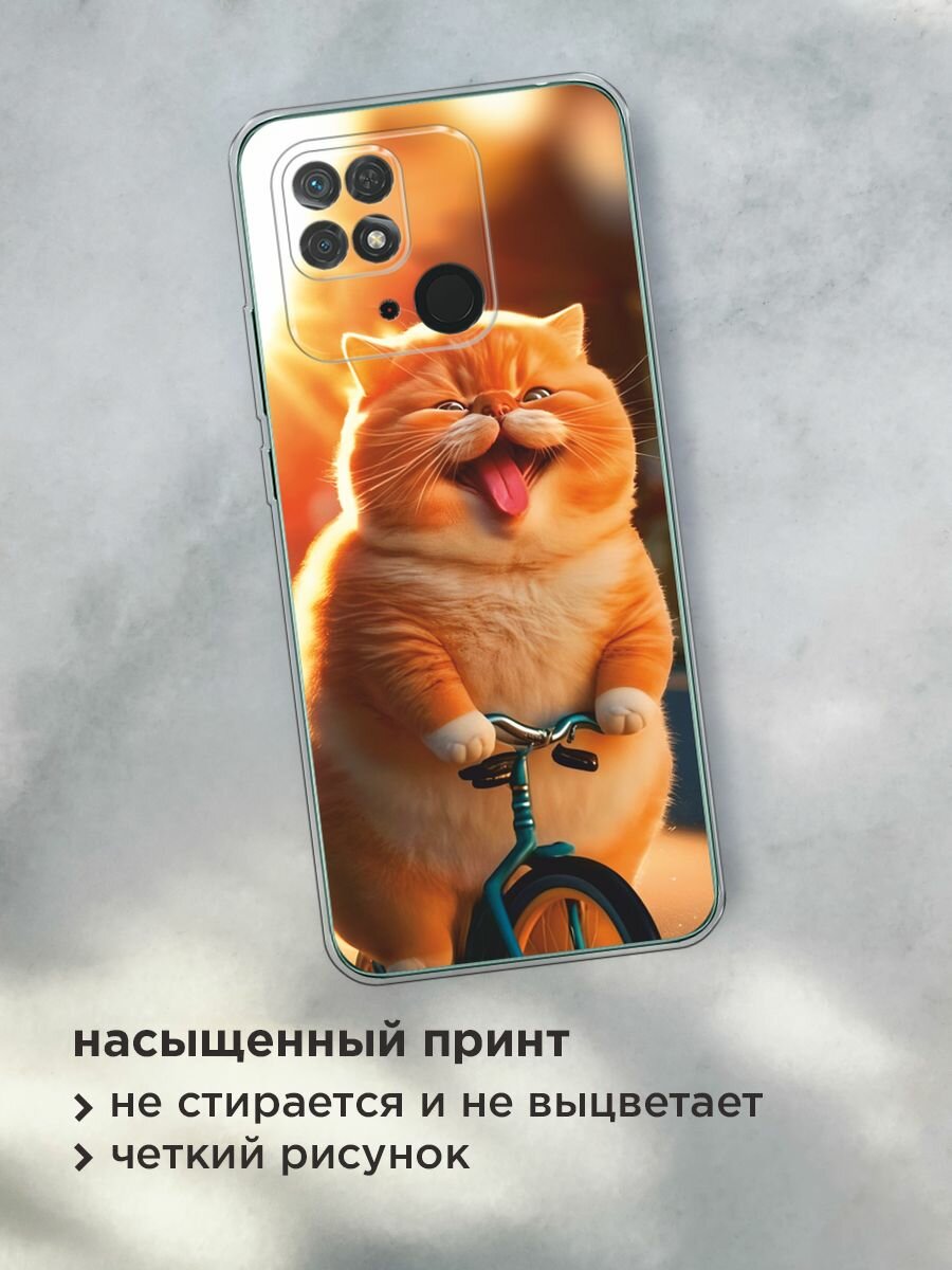 Чехол на Xiaomi Redmi 10C / Сяоми Редми 10C с принтом "Кот на велике" — фото 1