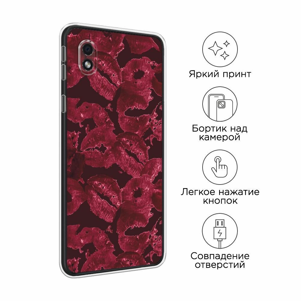 Чехол на Samsung Galaxy A01 Core / Самсунг Галакси А01 Core с принтом Помада паттерн 1 — фото 1