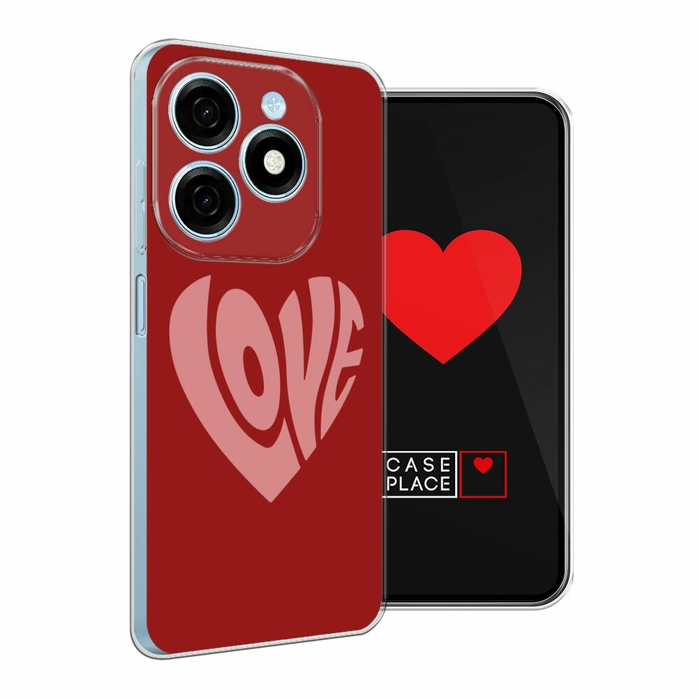 Чехол на Tecno Spark 20 / Текно Спарк 20 с принтом "Love heart 1 - 14 февраля" — фото 1