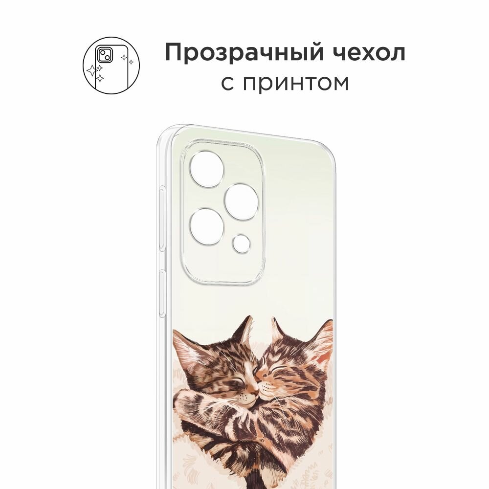 Чехол на Huawei P60/P60 Pro / Хуавей P60/P60 Про с принтом "Влюбленные котейки - 14 февраля" — фото 1