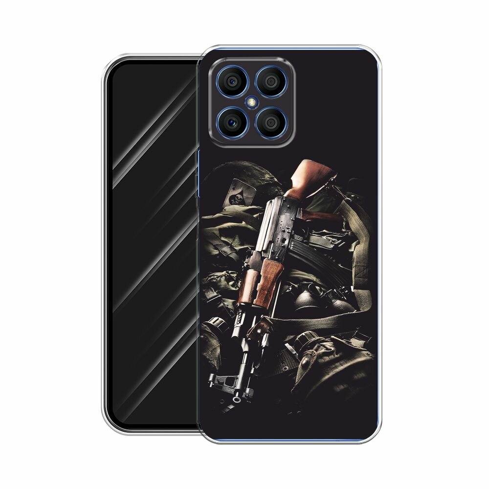 Силиконовый чехол на Honor X8 / Хуавей X8 с принтом "Автомат" — фото 1