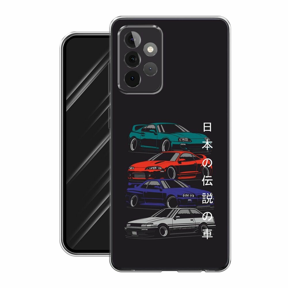 Чехол на Samsung Galaxy A72 / Самсунг Галакси А72 с принтом "JDM Legend cars" — фото 1