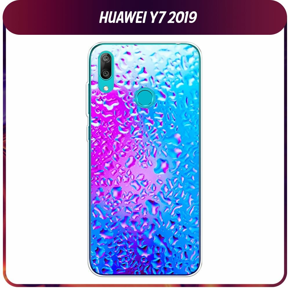 Чехол на Huawei Y7 2019 / Хуавей Y7 2019 с принтом "Капли на стекле"