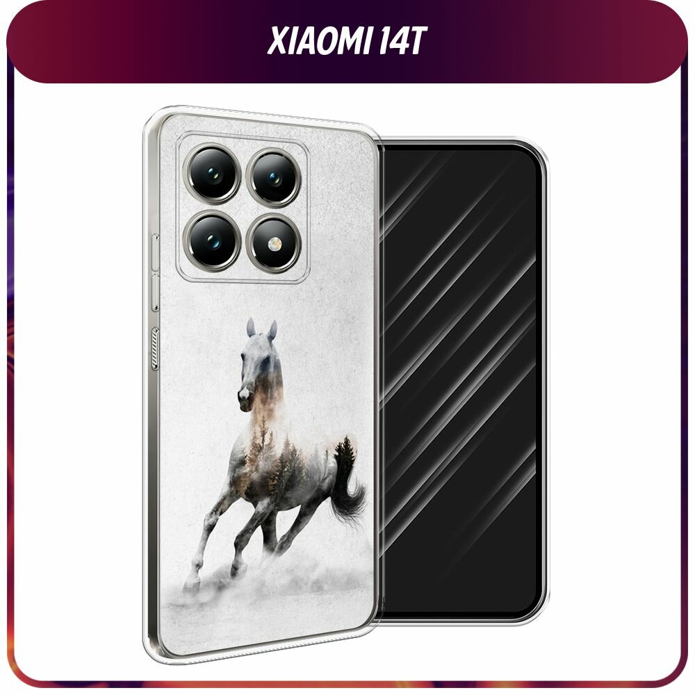 Силиконовый чехол на Xiaomi 14T / Сяоми 14T с принтом "Лошадь лес"