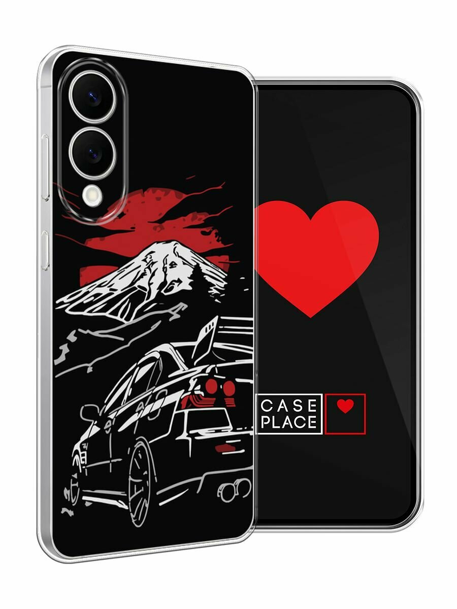 Чехол на Samsung Galaxy S25 Edge / Самсунг S25 Edge с принтом "Машина в горах JDM" — фото 1