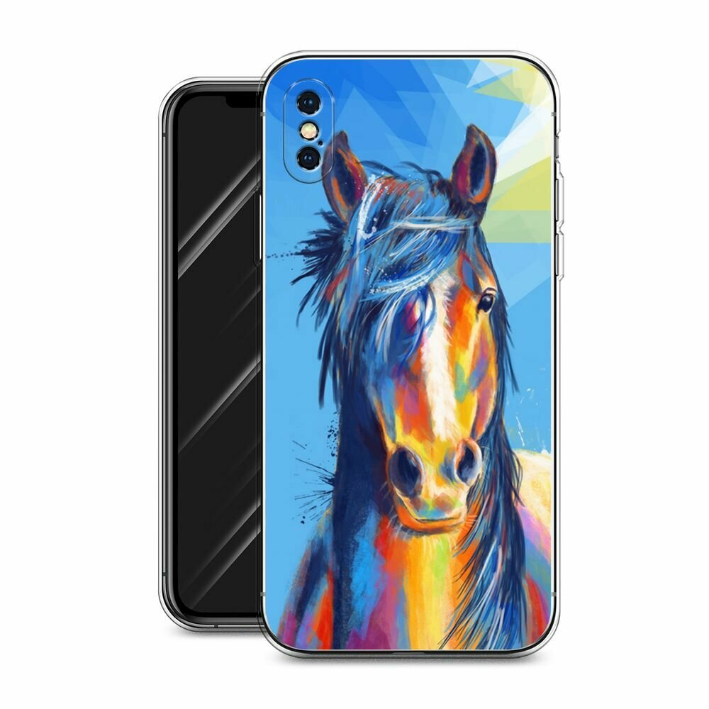 Чехол на Apple iPhone XS Max / Айфон XS Max с принтом "Лошадь арт 3" — фото 1
