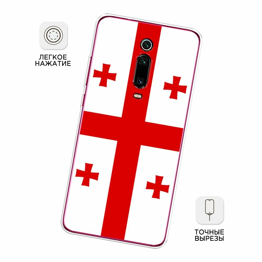 Чехол на Xiaomi Redmi K20/K20 Pro/Mi 9T/9T Pro / Сяоми Редми К20/K20 Pro/Mi 9T/9T Pro с принтом "Флаг Грузии" — фото 1