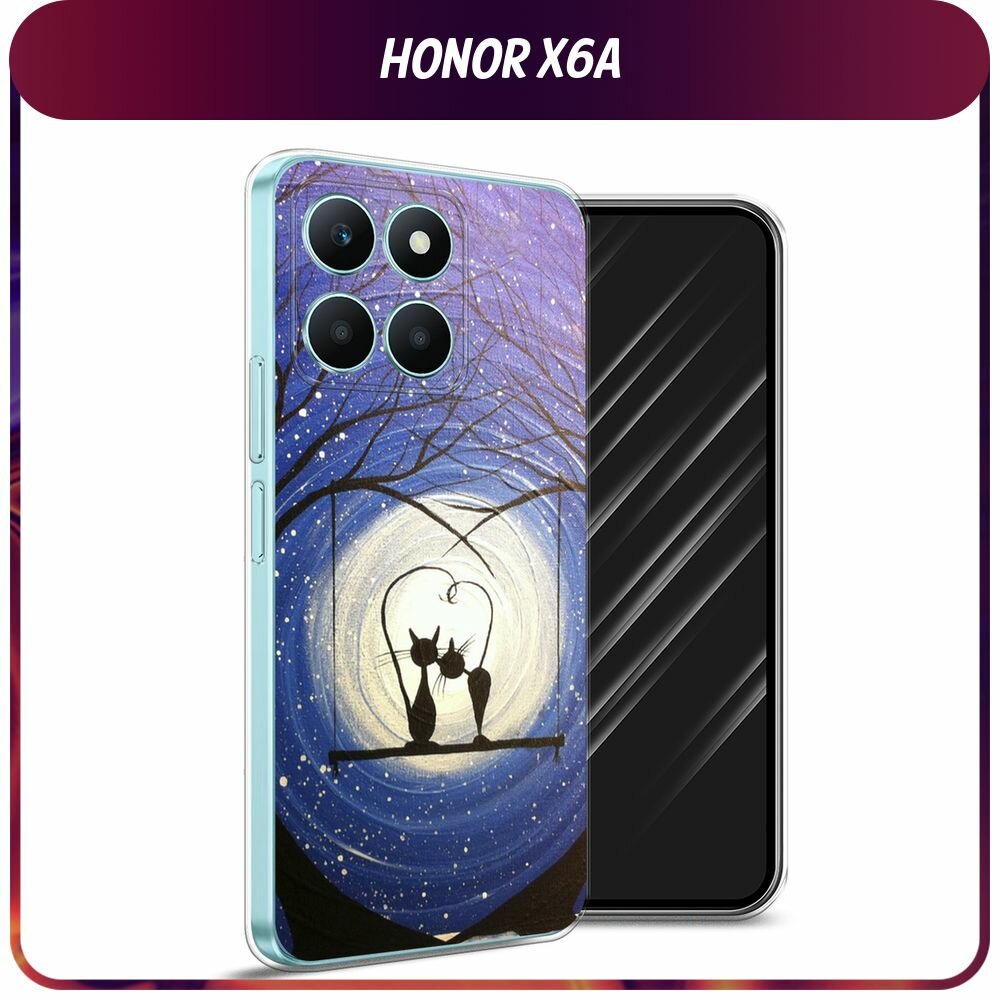 Чехол на Honor X6A / Хонор X6A с принтом Влюбленные котики 10