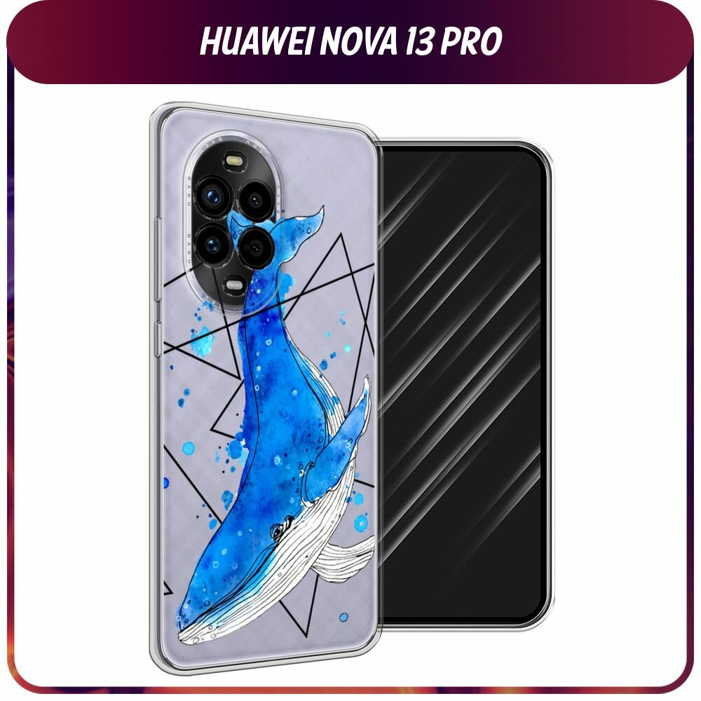 Чехол на Huawei Nova 13 Pro / Хуавей Нова 13 Про с принтом "Кит графика", прозрачный