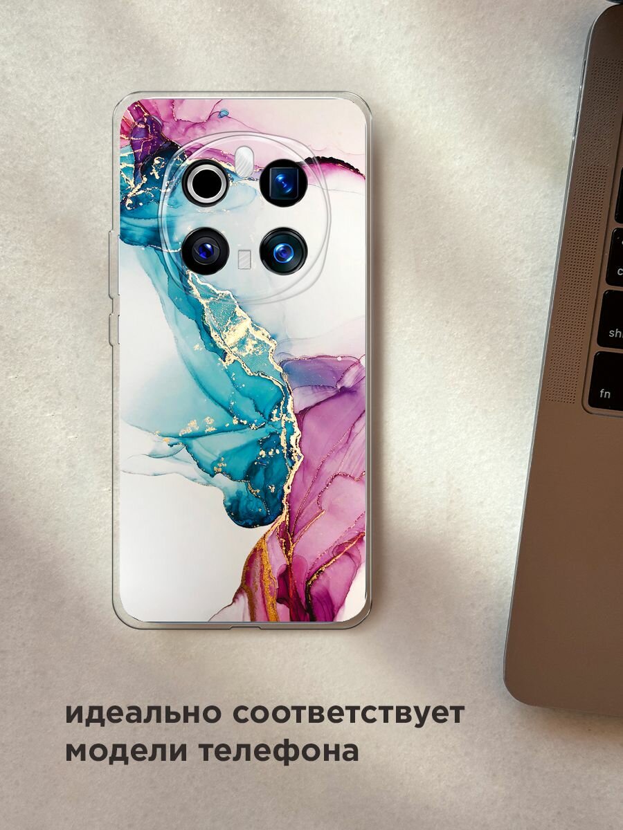 Чехол на Honor Magic 7 Pro / Хонор Мэджик 7 Про с принтом "Розовые разводы рисунок" — фото 1