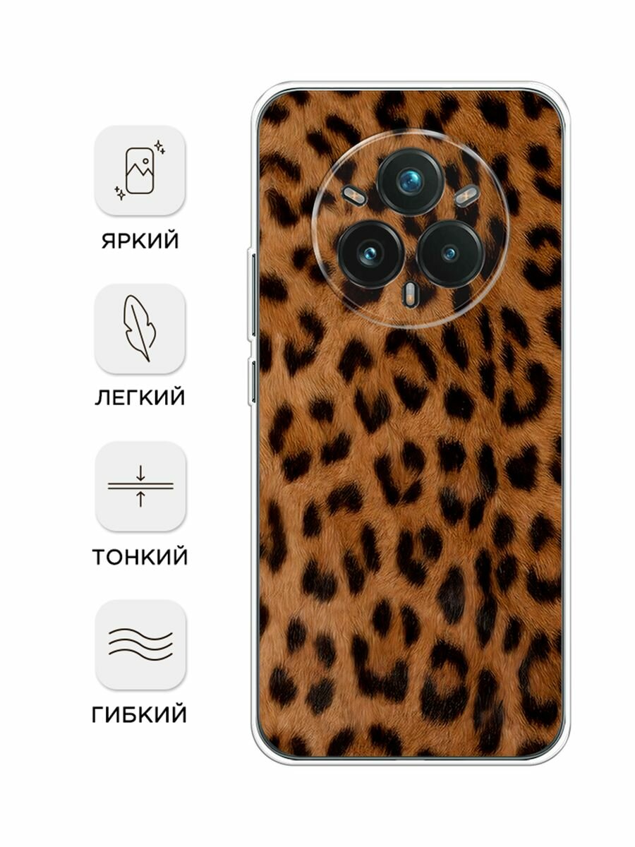 Чехол на Realme 14 Pro / Реалми 14 Про с принтом "Мех леопарда" — фото 1