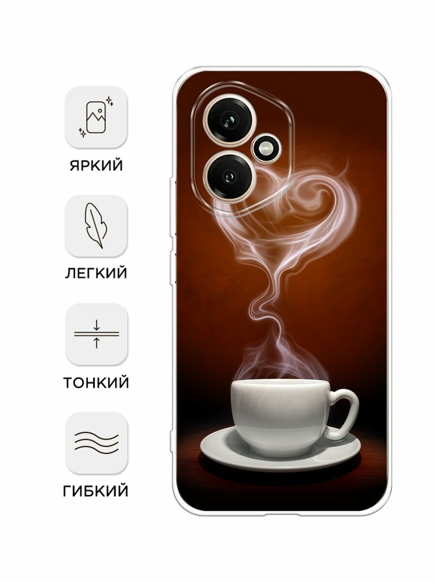 Силиконовый чехол на Honor 400 / Хонор 400 с принтом "Кофейная любовь" — фото 1