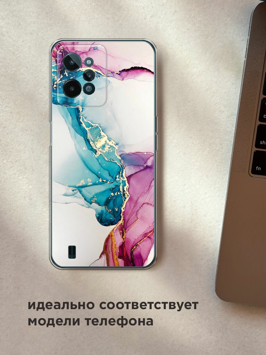 Чехол на Realme C31 / Реалми C31 с принтом "Розовые разводы рисунок" — фото 1