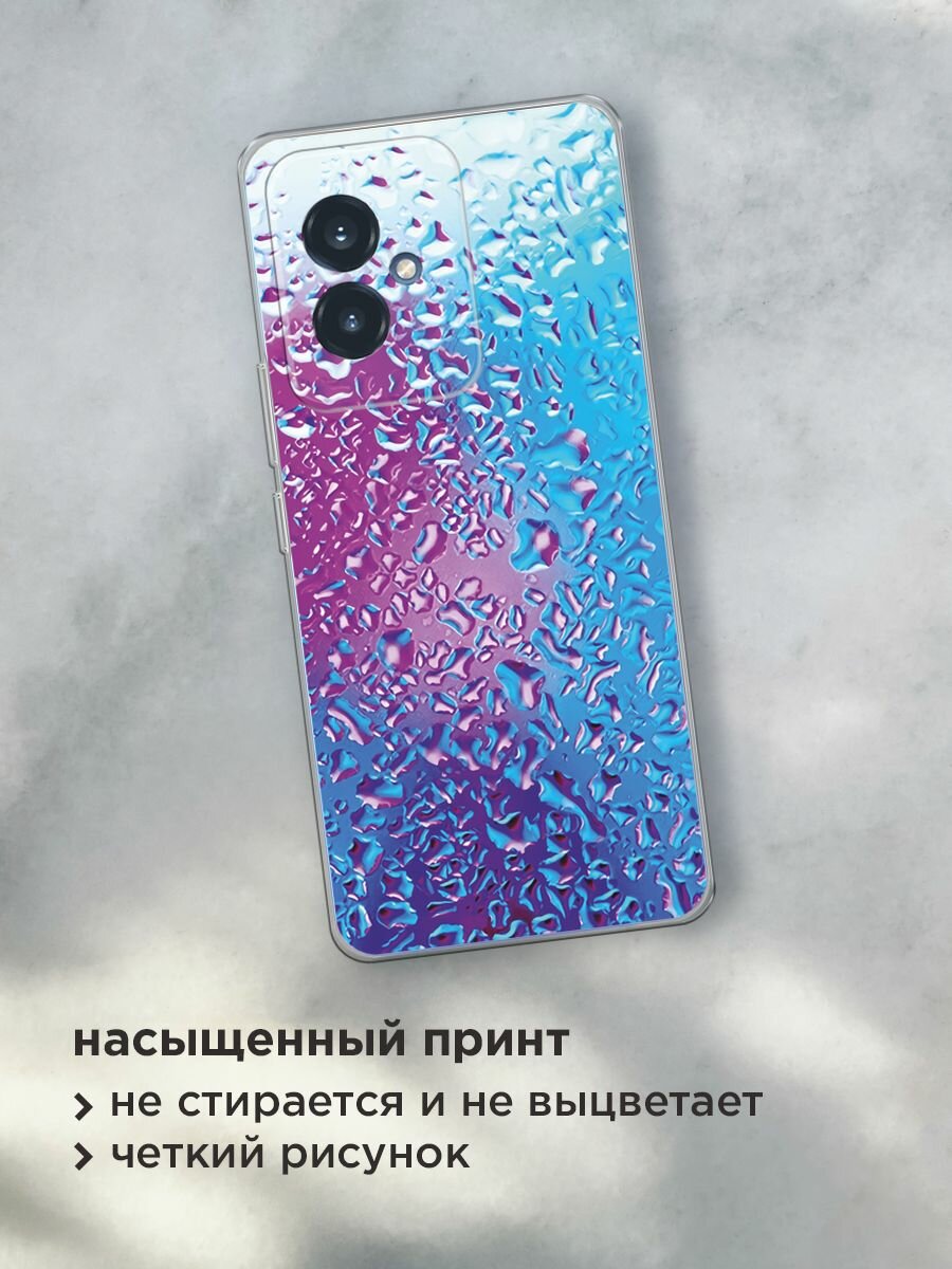 Силиконовый чехол на Honor 100 / Хонор 100 с принтом "Капли на стекле" — фото 1