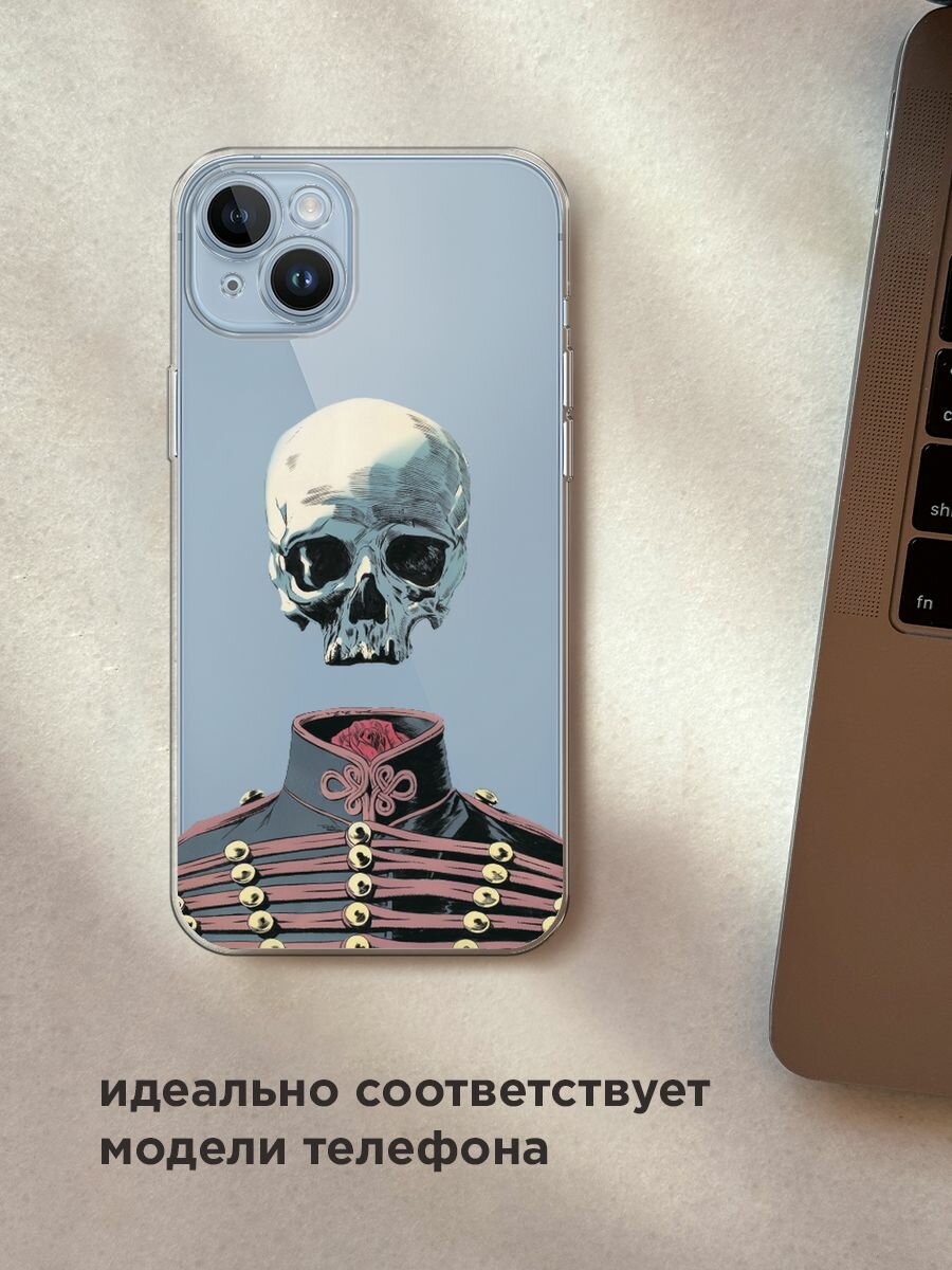 Чехол на Apple iPhone 14 / Айфон 14 с принтом "Гусар", прозрачный — фото 1