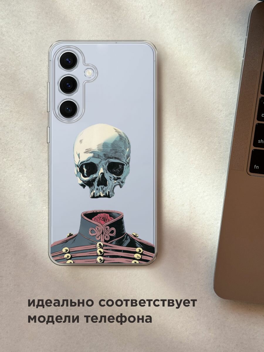 Чехол на Samsung Galaxy S24 FE 5G / Самсунг S24 FE с принтом "Гусар", прозрачный — фото 1