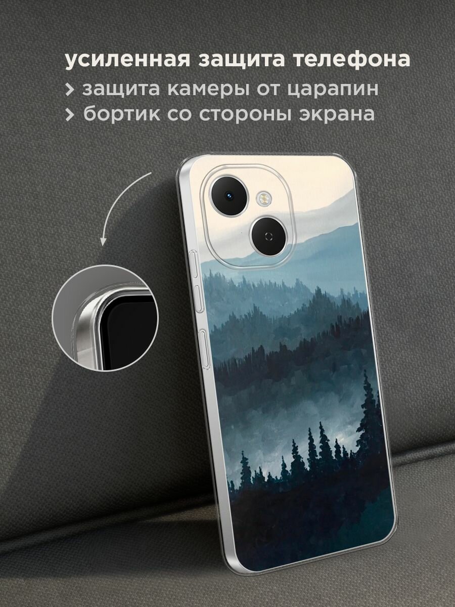Чехол на Tecno Spark 40C / Текно Спарк 40C с принтом "Туманные горы" — фото 1