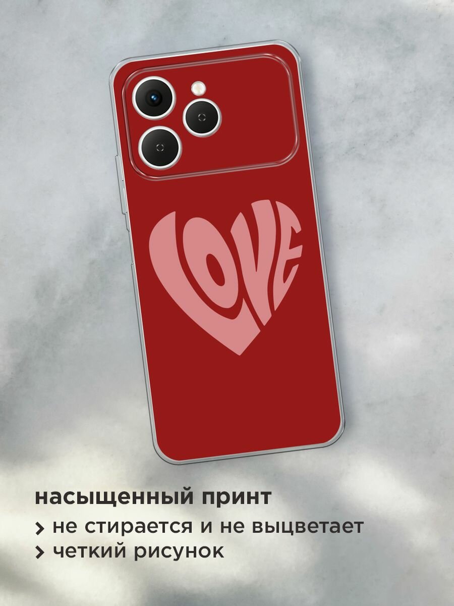 Чехол на Tecno Spark 40 / Текно Спарк 40 с принтом "Love heart 1 - 14 февраля" — фото 1