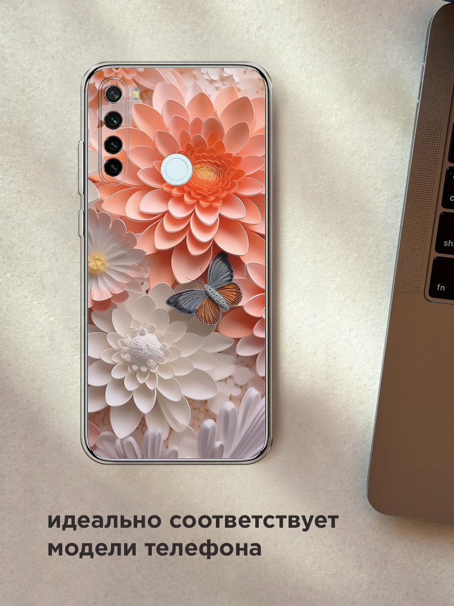 Чехол на Xiaomi Redmi Note 8T / Сяоми Редми Нот 8Т с принтом "Бумажные цветы" — фото 1