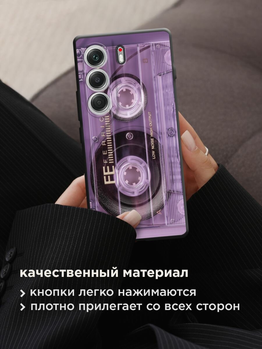 Чехол на Tecno Camon 40 / Текно Камон 40 с принтом "Розовая кассета 2" — фото 1