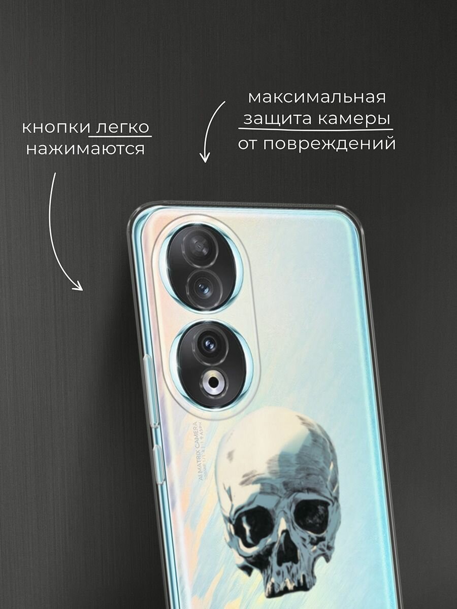 Силиконовый чехол на Honor 90 / Хонор 90 с принтом "Гусар", прозрачный — фото 1