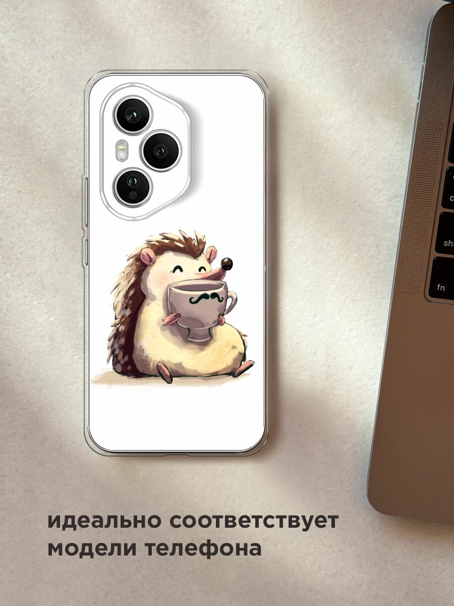 Чехол на Honor 400 Pro / Хонор 400 Про с принтом "Еж кофеман" — фото 1