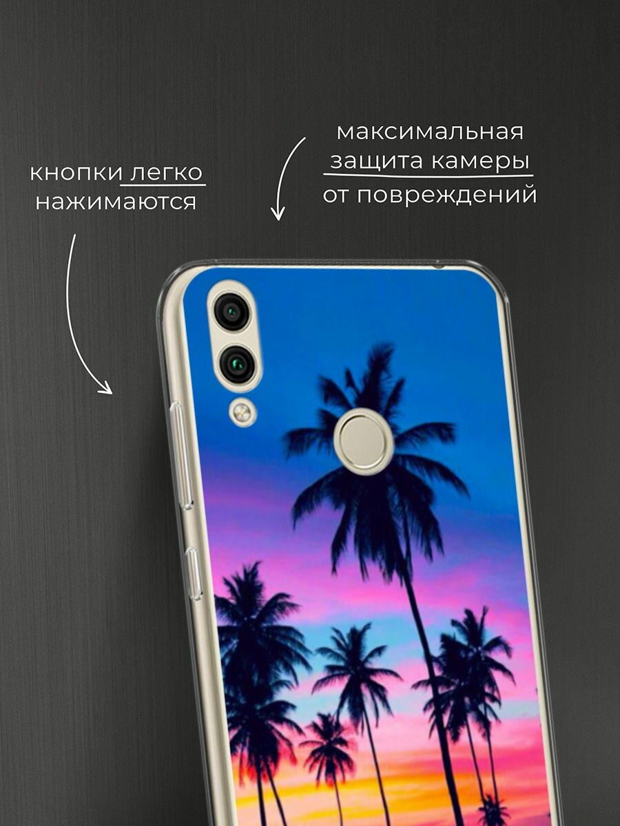 Силиконовый чехол на Honor 8C / Хонор 8С с принтом "Закат 5" — фото 1
