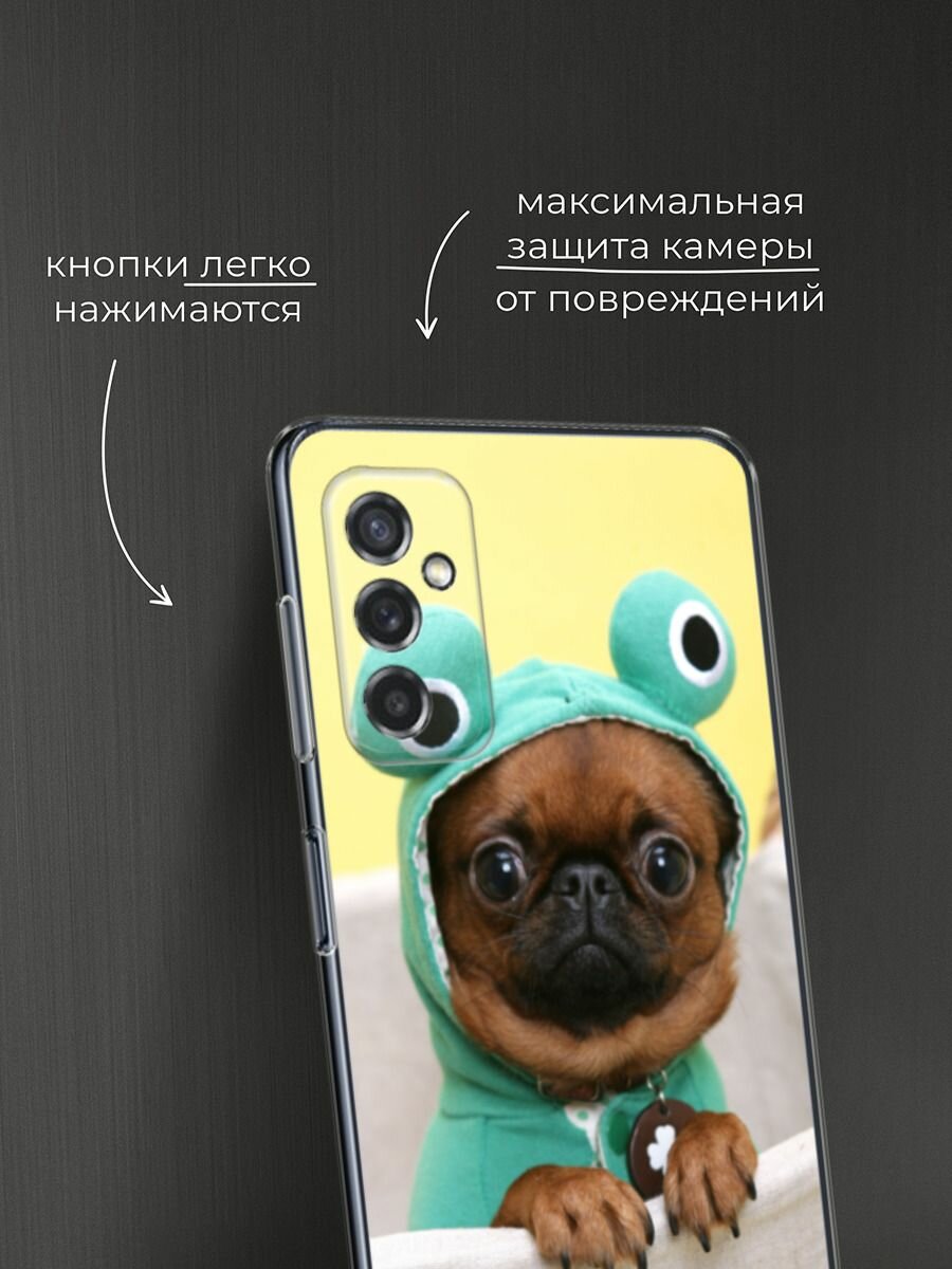 Чехол на Samsung Galaxy M52 / Самсунг Галакси M52 с принтом "Собачка в шапке лягушки" — фото 1