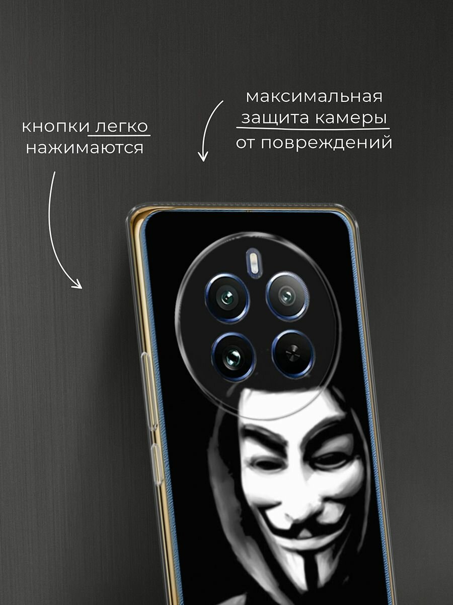 Силиконовый чехол на Realme 12 Pro / Реалми 12 Про с принтом "Анонимус" — фото 1