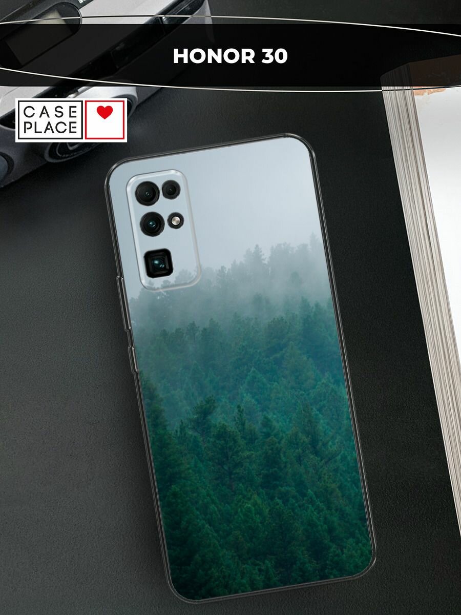 Силиконовый чехол на Honor 30 / Хонор 30 с принтом "Лес в облаках"