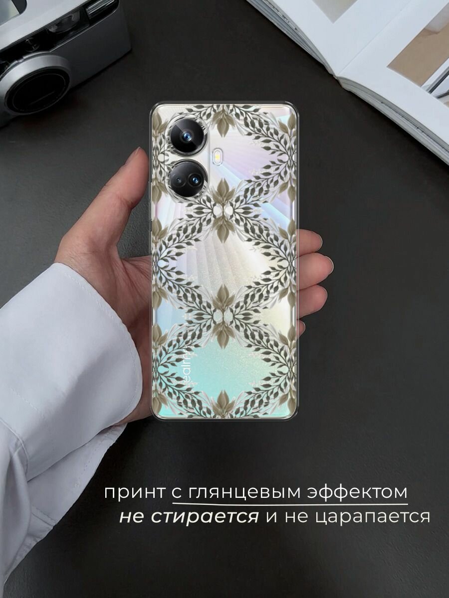 Чехол на Realme 10 Pro+ / Реалми 10 Про+ с принтом "Калейдоскоп цветов" — фото 1