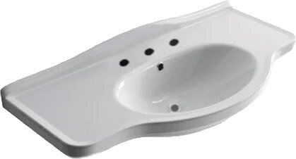 Раковина подвесная Galassia Ethos 8434 95 подвесная, 95 см, фаянсовая, раковина для ванной, белая, прямоугольная, со сливом-переливом, в ретро стиле