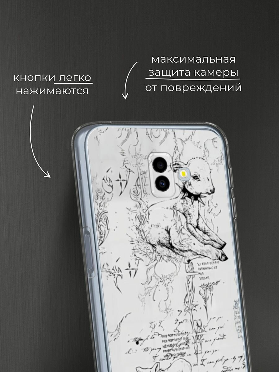 Чехол на Samsung Galaxy J6 + / Самсунг Галакси J6 Плюс 2018 с принтом "Готический ягненок" — фото 1