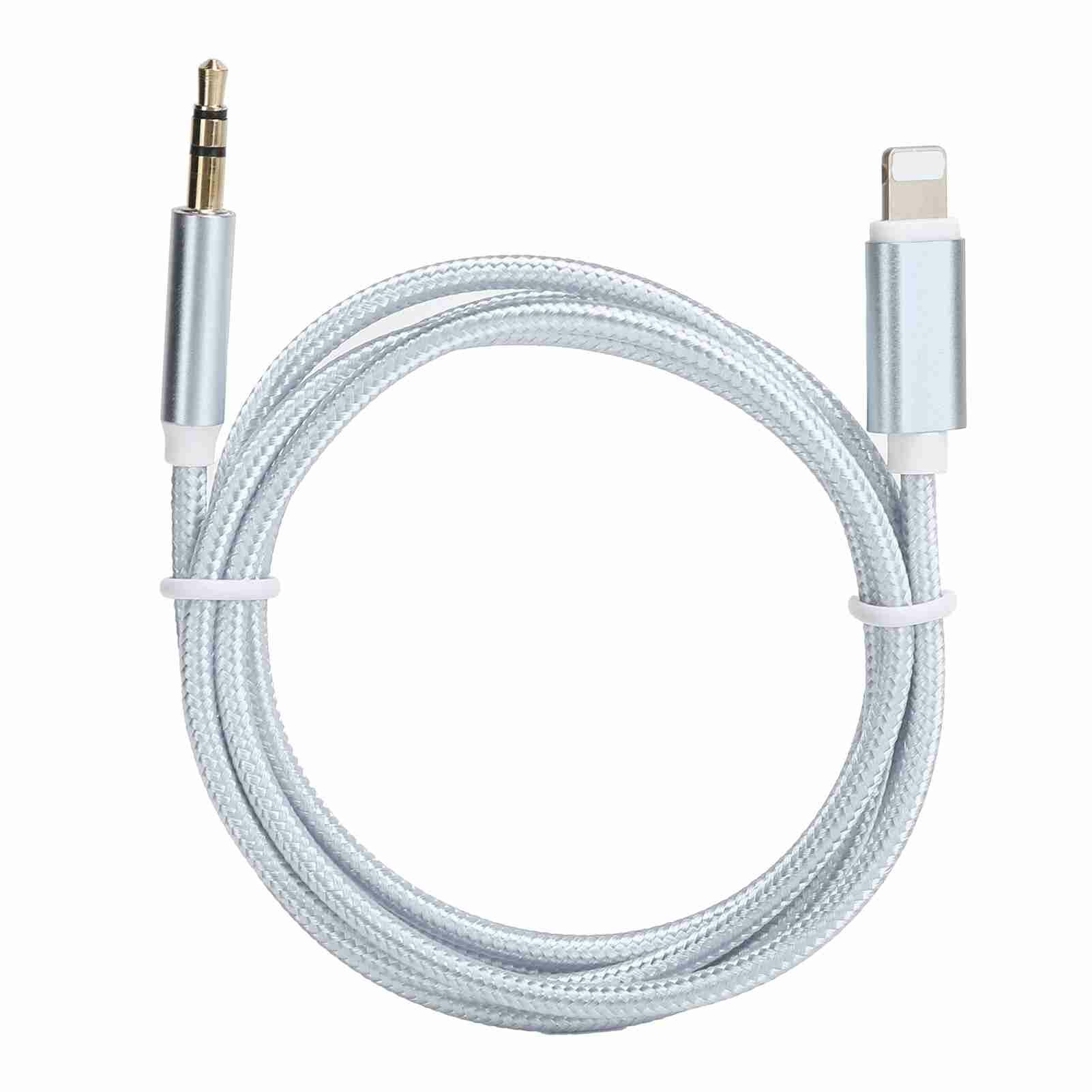 Автомобильный AUX-кабель для IOS 12 3,5 мм AUX Audio для IOS Интерфейсный адаптер Нейлоновый плетеный кабель Белый