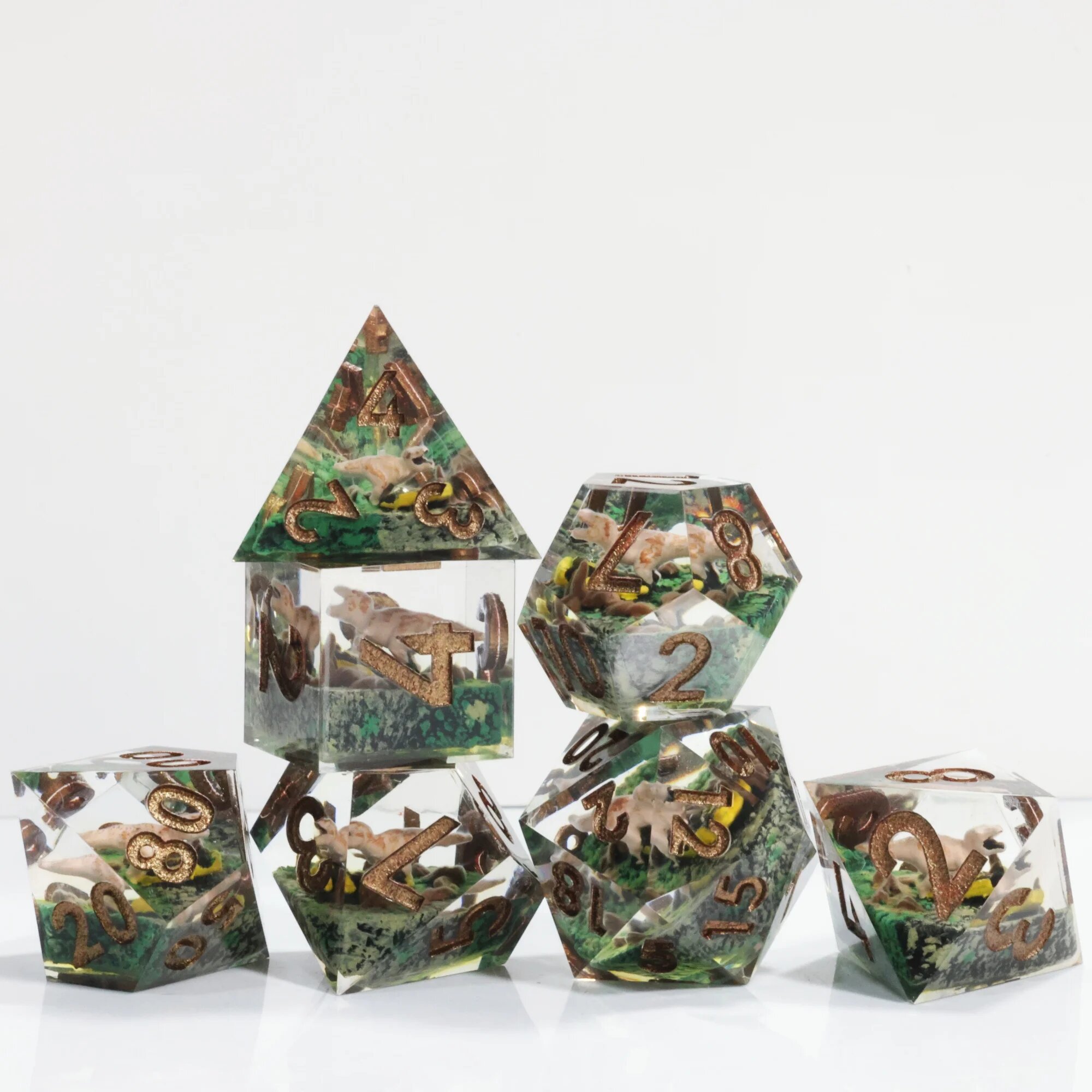Кубики 7шт. Динозавр, dice set no box