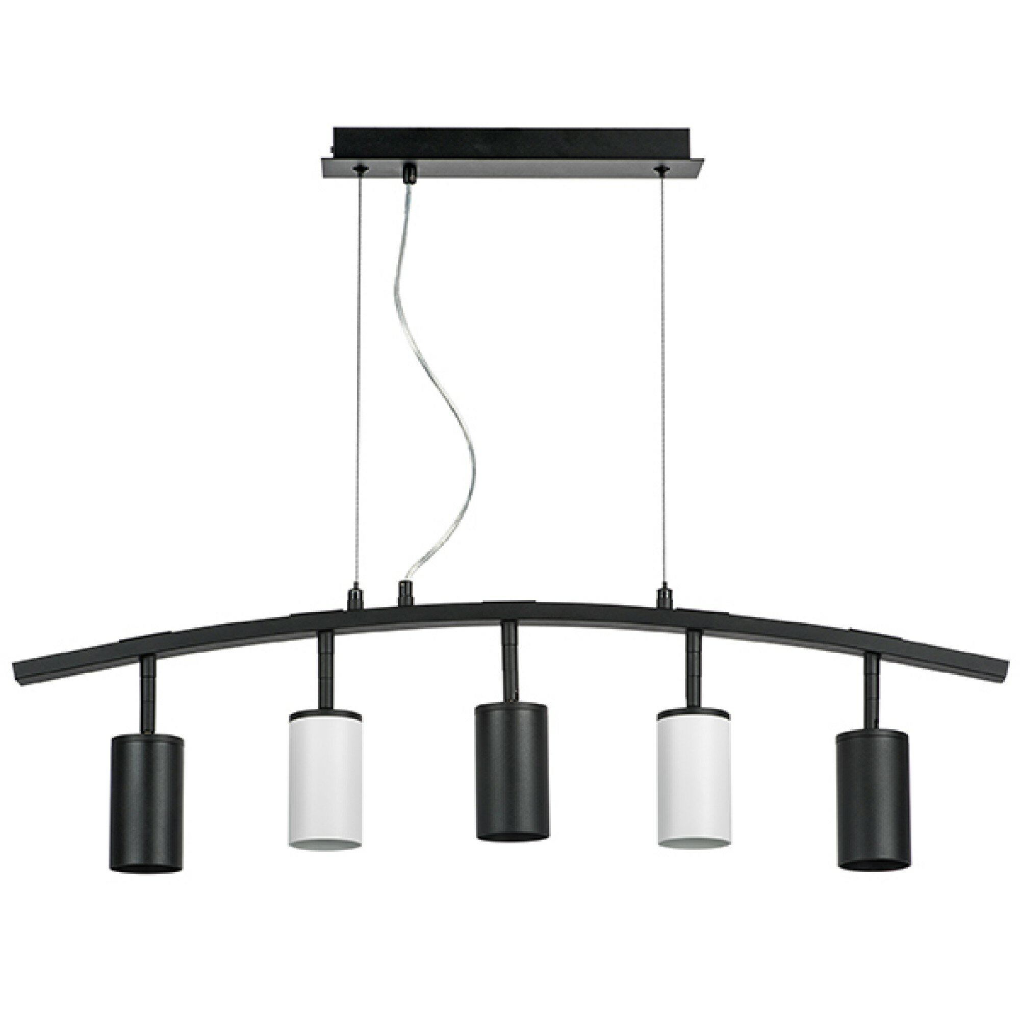 Подвес Lightstar LR735373362 Люстра RULLO 5х50W GU10 черный/белый (571735+214437-3+214436-2)