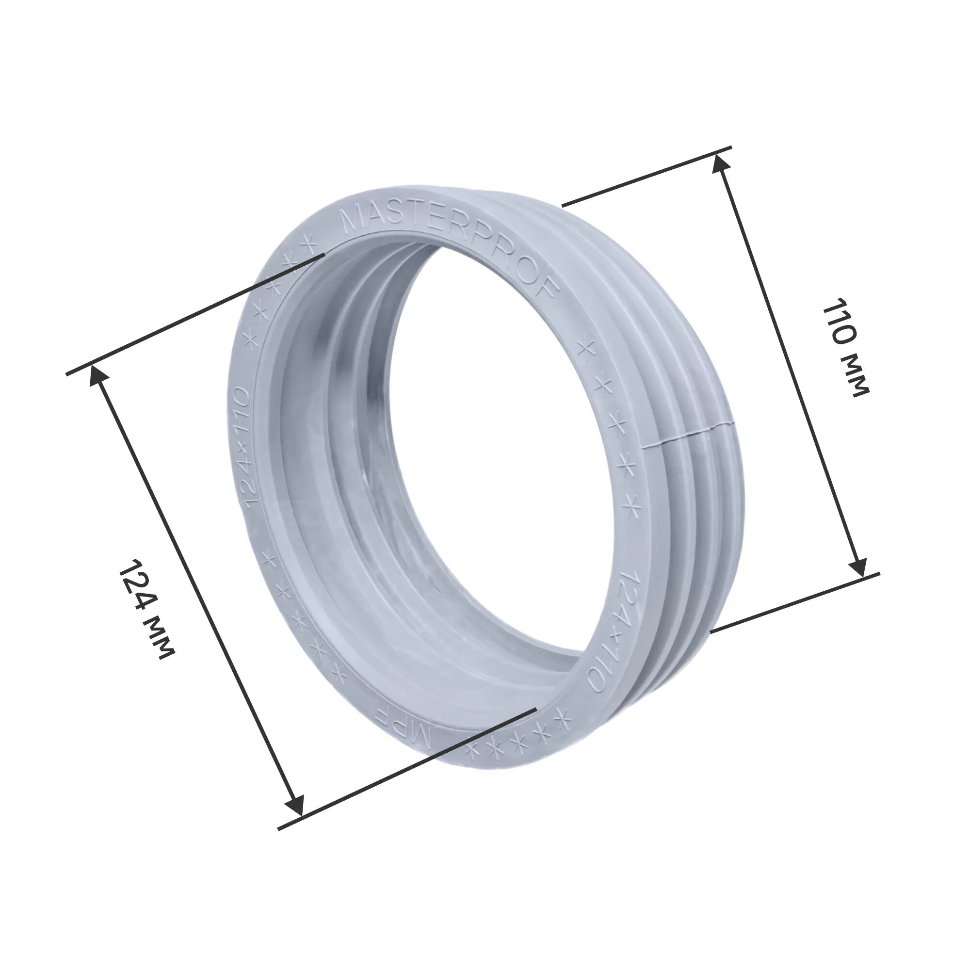 MasterProf манжета канализационная 124x110 мм ТЭП уплотняющая резина для труб