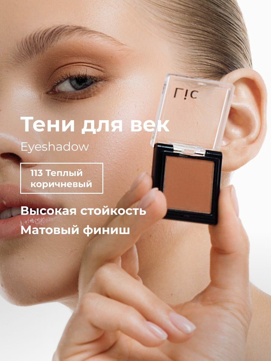 Тени для век матовые стойкие Eyeshadow Lic 113 теплый коричневый Лик