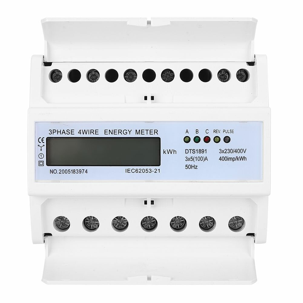 Железнодорожный счетчик энергии 3-фазный 4-проводной 7-контактный ЖК-дисплей Down'in Down'out Портативные цифровые интегральные схемы