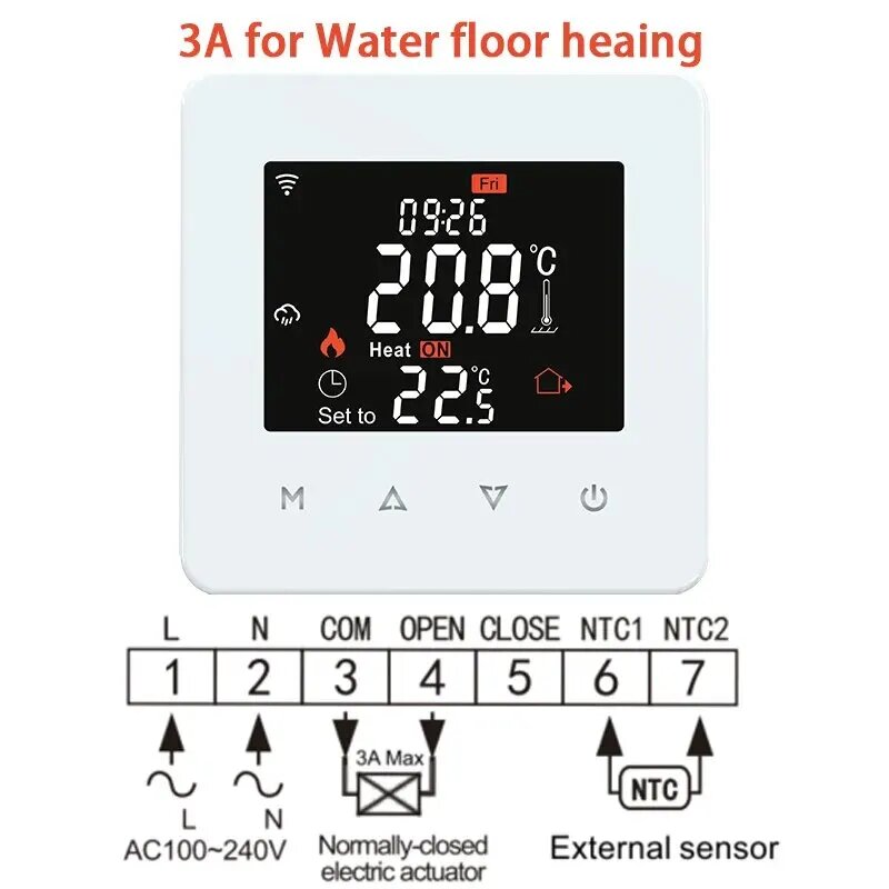 Tuya Умный термостат для водяного, электрического отопления и газового котла Water Heating.White