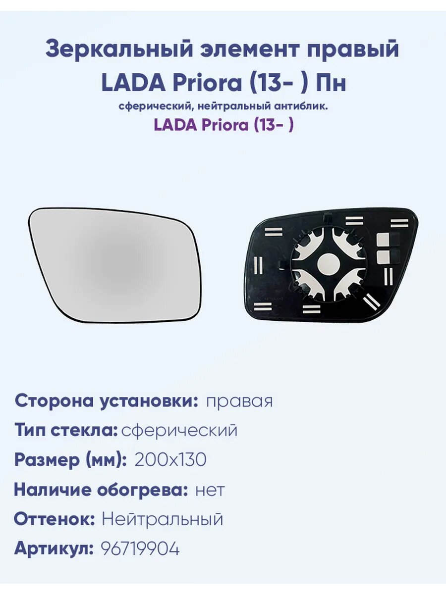 Зеркальный элемент правый LADA Priora (13- ) Пн 96719904
