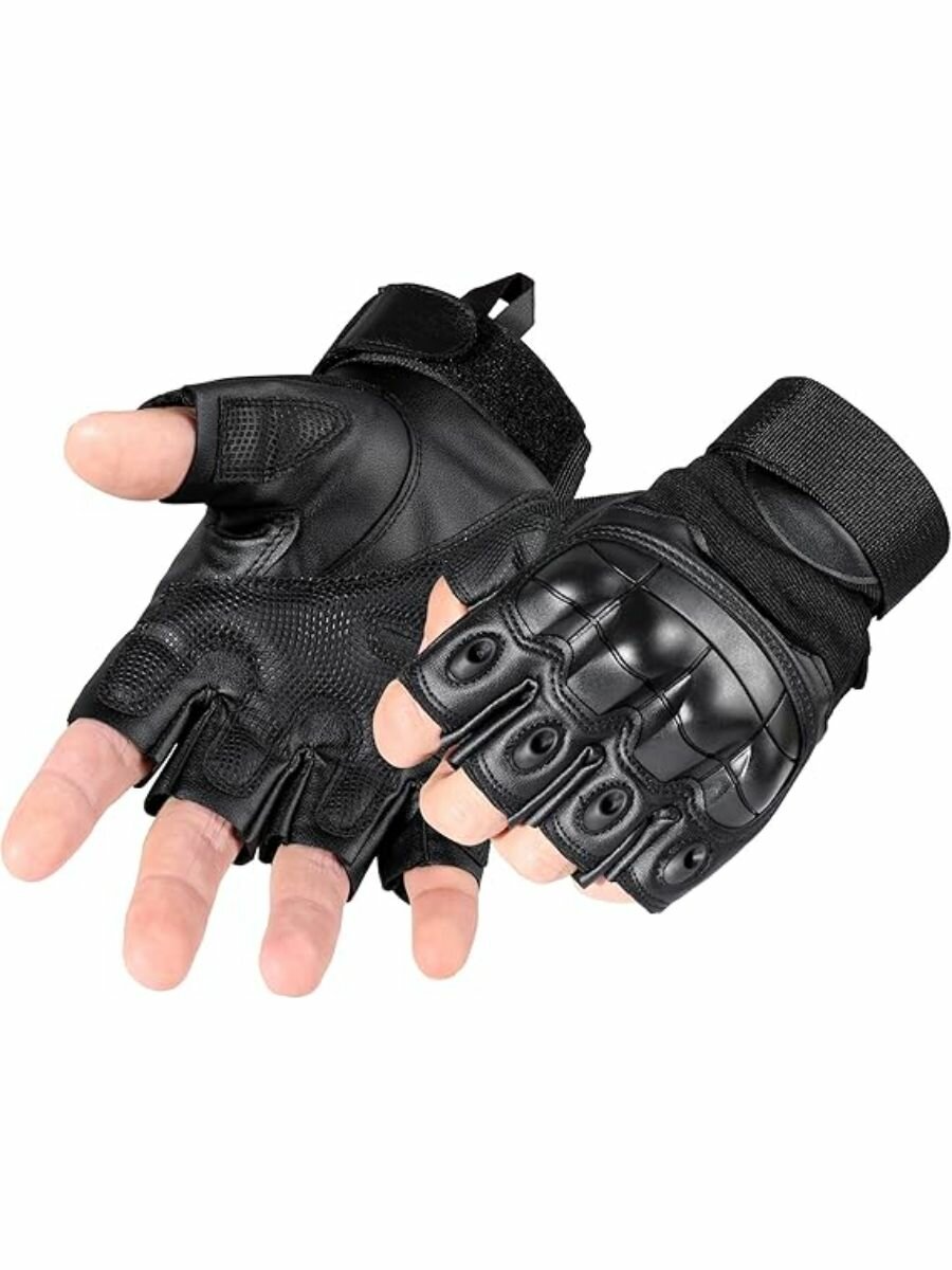 Тактические перчатки без пальцев с жесткими пальцами