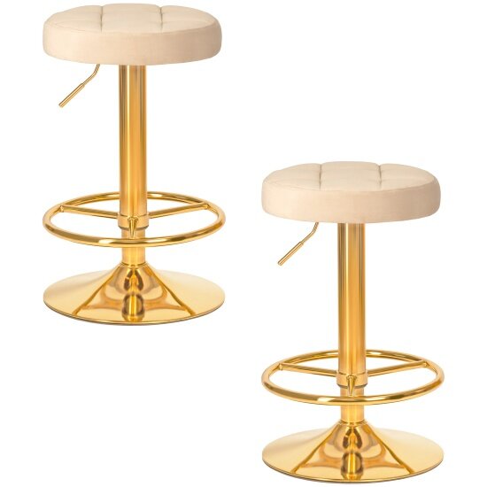 Табурет барный Dobrin BRUNO GOLD (бежевый велюр (MJ9-10))(2 шт/уп)