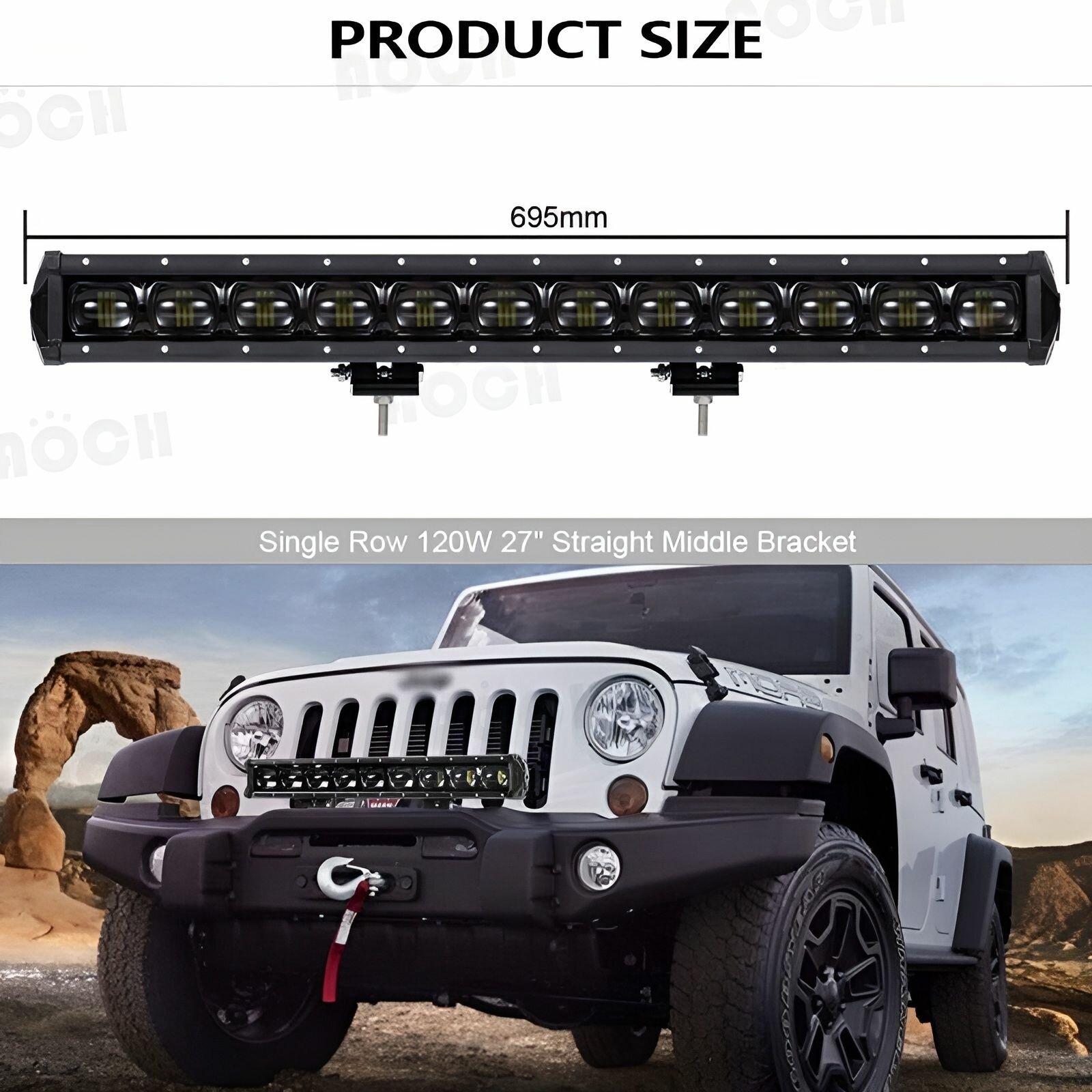 6D LED-панель 27 дюймов (69 см) мощная световая балка на бампер, прожекторы для тюнинга внедорожников, дальний свет