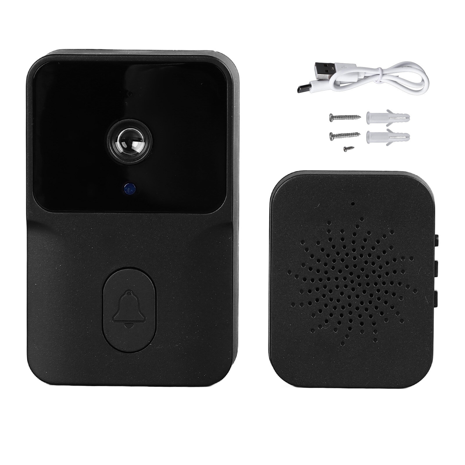 Видеодомофон с WiFi, 19-дюймовым экраном, музыкой, ИК-подсветкой и ночным видением, функцией изменения звука, для дома, черный.